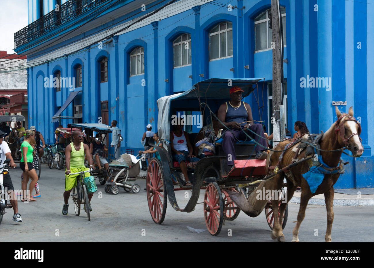 Cardenas Cuba downtown color and traffic in beautiful small town cars ...