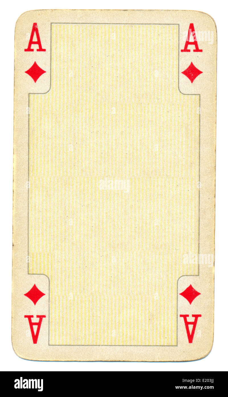 old playing card empty ace paper background Stock Photo - Alamy