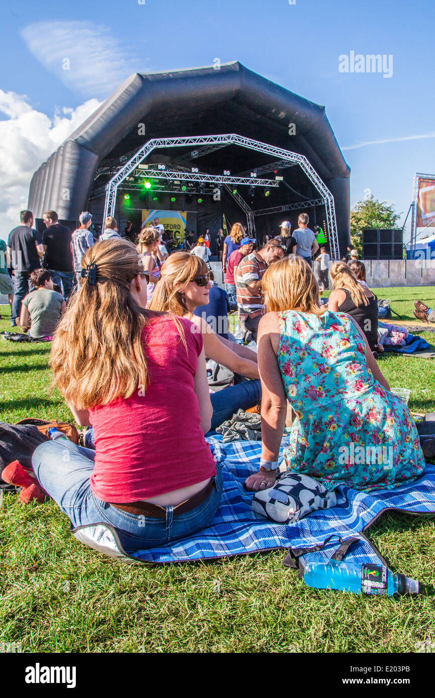 Main stage at the Alresford Music Festival, Arlebury park, Alresford ...