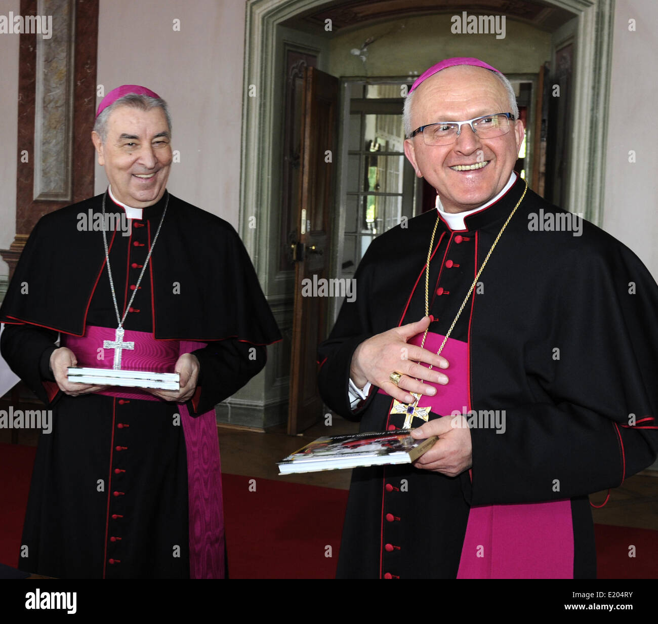 The archbishop Giuseppe Leanza (left) and bishop from Litomerice Jan ...