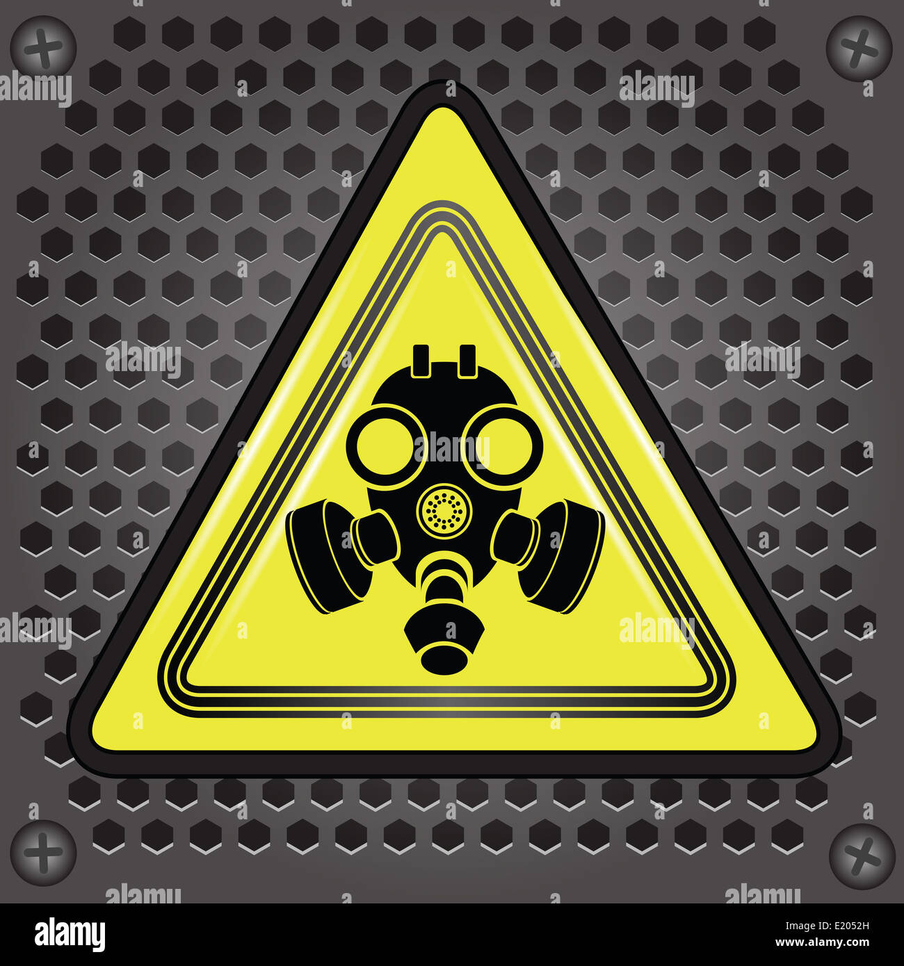 colorful illustration with yellow gas mask sign for your design Stock ...