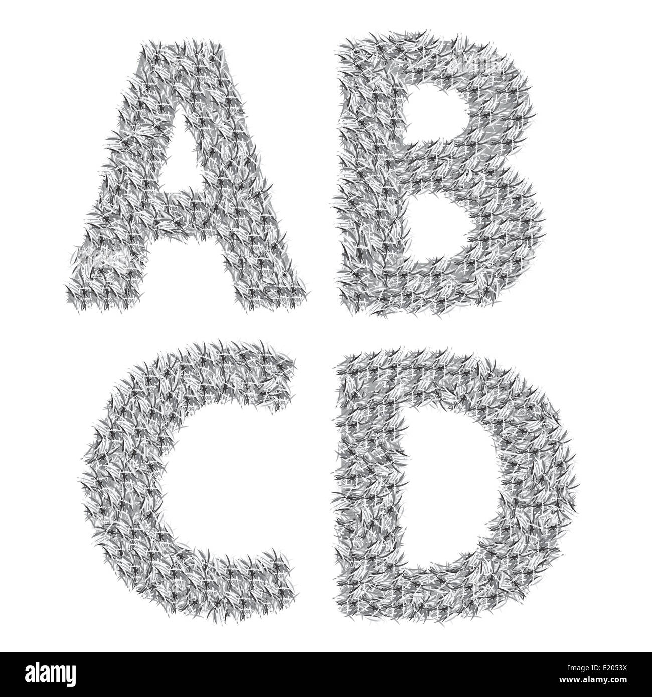 illustration with gray letters on a white background for your design ...