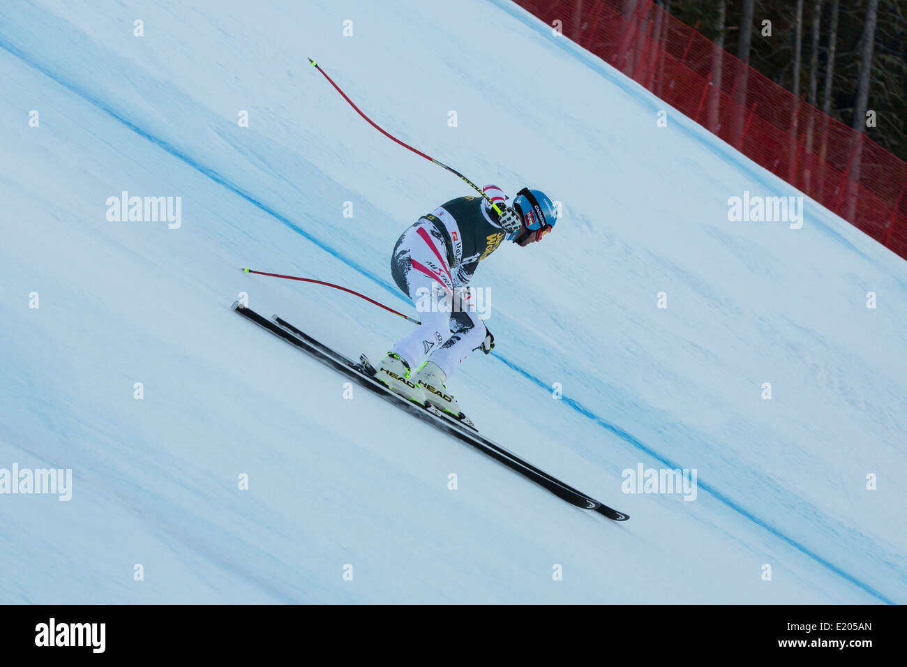 STREITBERGER Georg (AUT) races down the Saslong competing in the Audi FIS Alpine Skiing World ...