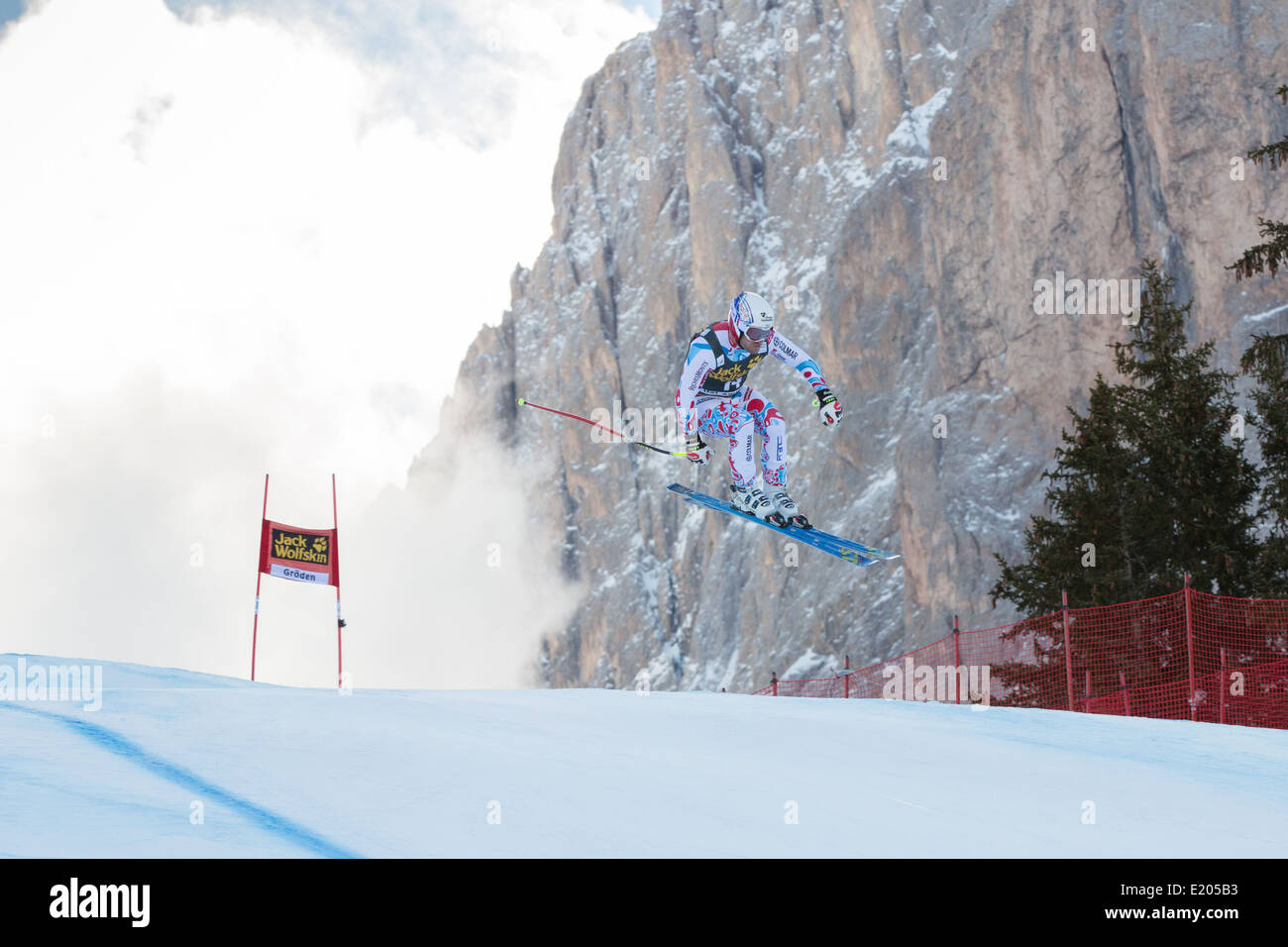 POISSON David (FRA) races down the Saslong competing in the Audi FIS Alpine Skiing World Cup MEN ...