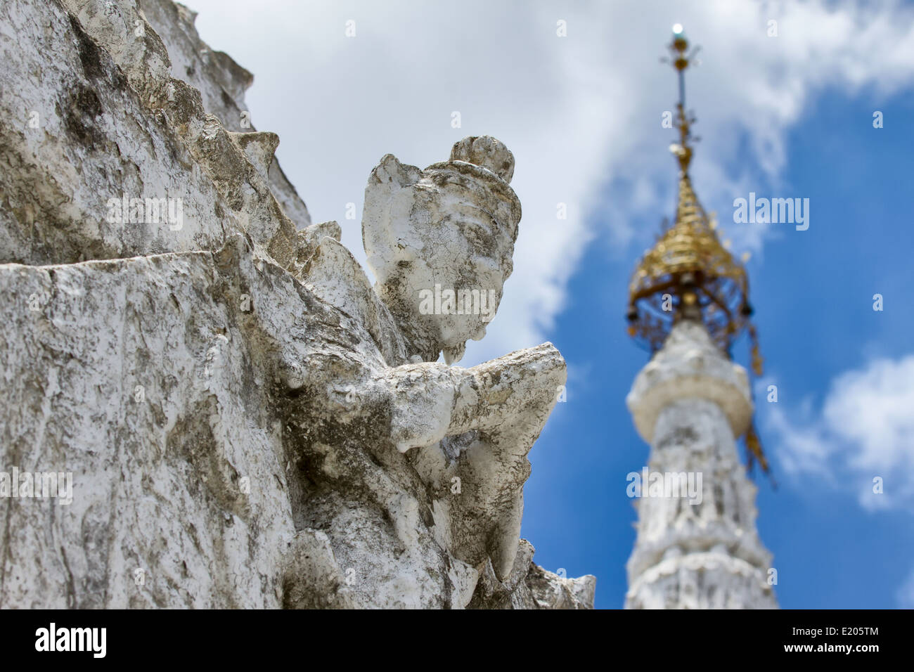 Relief of Praying Guardian Spirit Kuthodaw pagoda Mandalay Burma ...