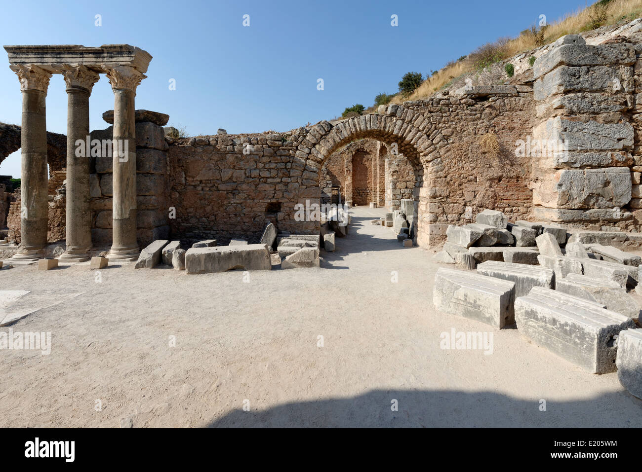 View of the lower level of the Scholastica Varius Baths. Ephesus ...