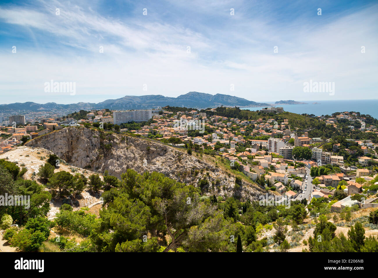 Birds eye view over marseille hi-res stock photography and images - Alamy