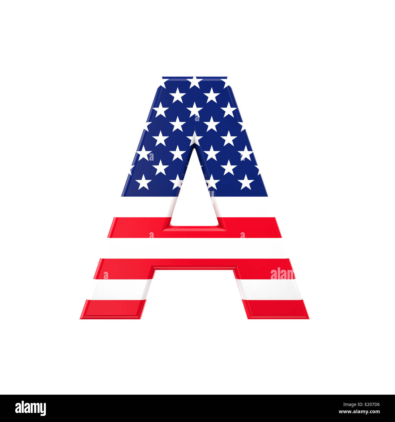 3d image of usa font letter on white background Stock Photo - Alamy