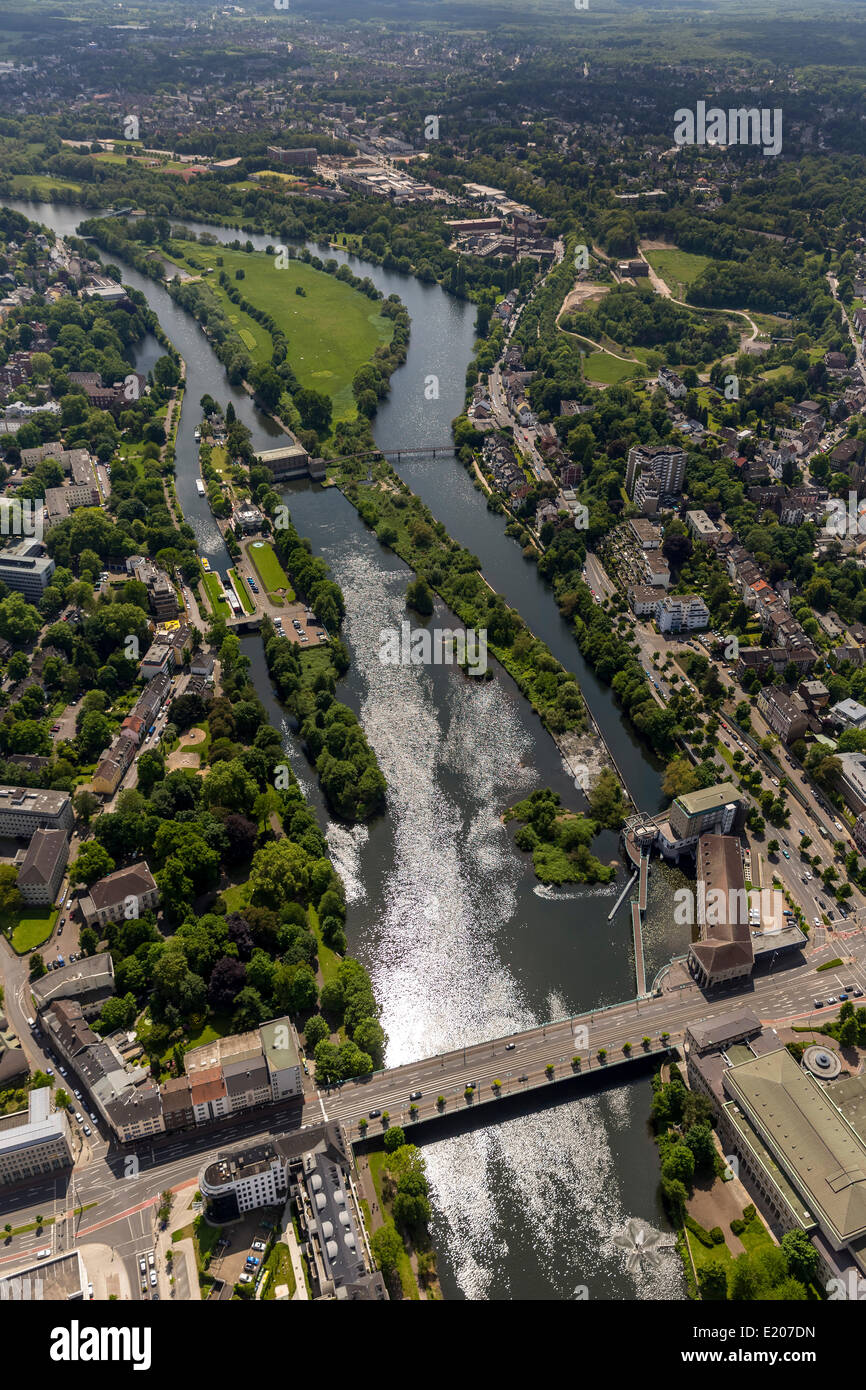 Aerial view, Ruhr Area, Ruhrtal, Ruhr Valley, Mülheim an der Ruhr, Ruhr ...