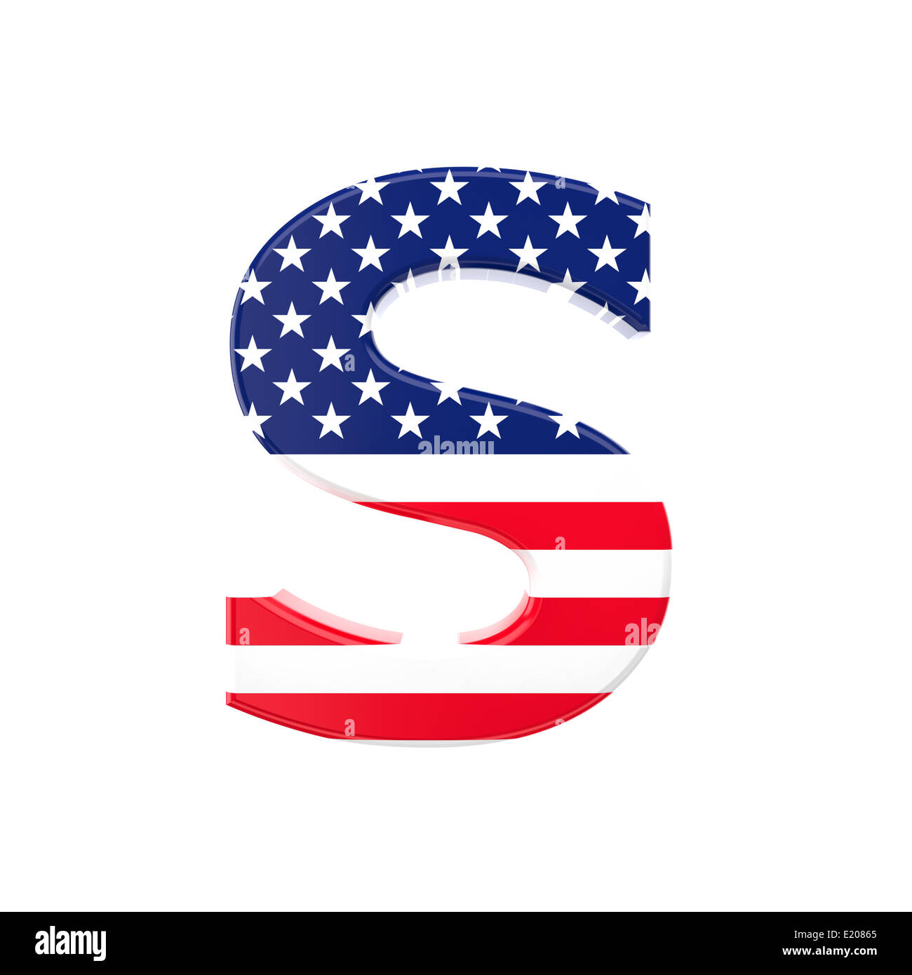 3d image of usa font letter on white background Stock Photo - Alamy
