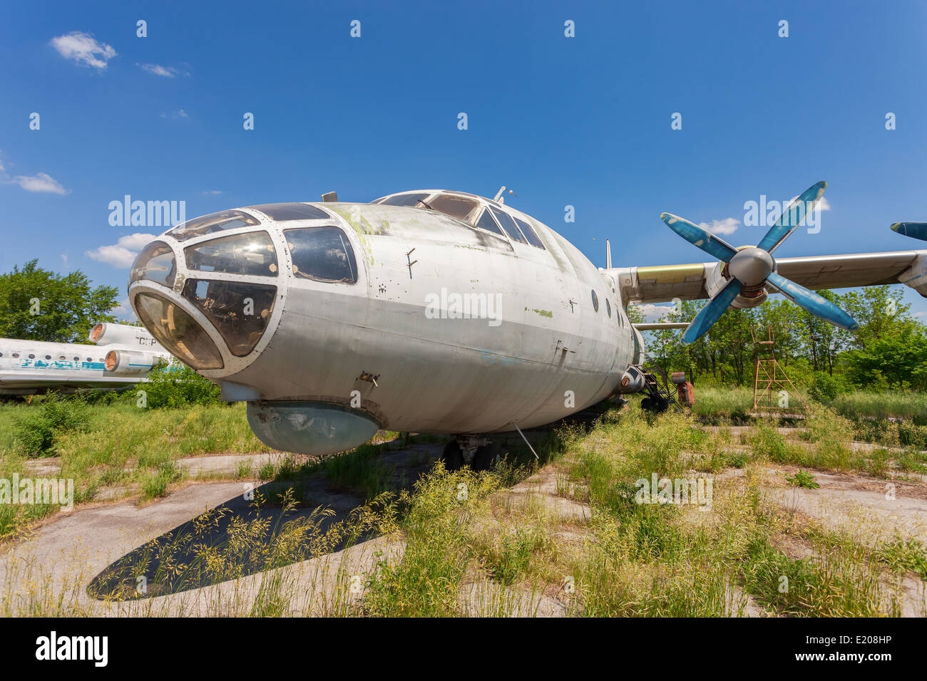 Old russian aircraft An-12 at an abandoned aerodrome Stock Photo - Alamy