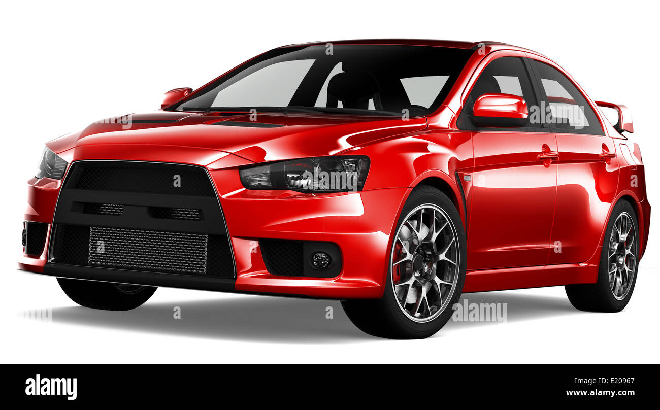 Red sport sedan car Stock Photo - Alamy