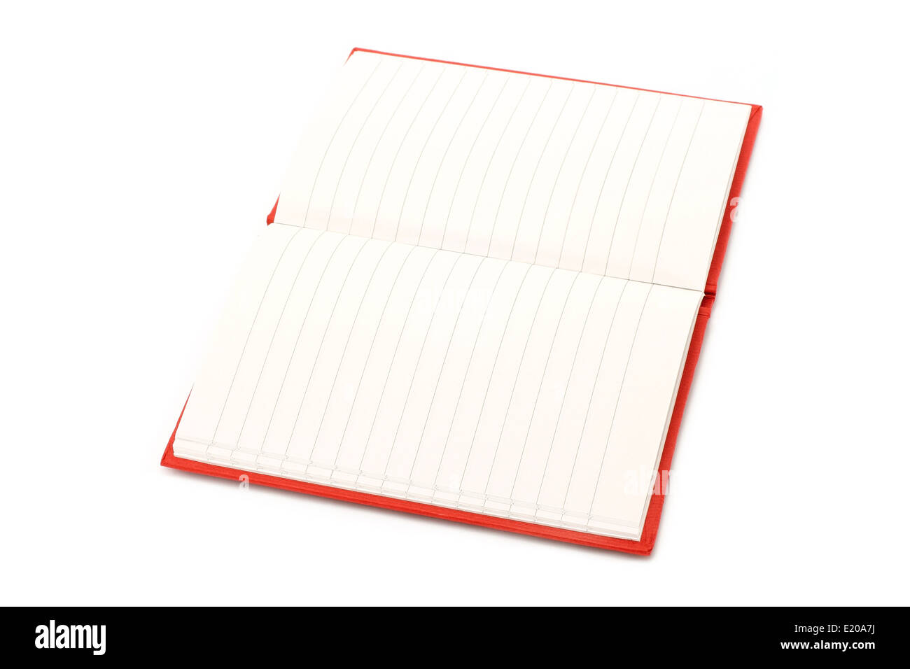 Open notepad close-up on white background Stock Photo - Alamy
