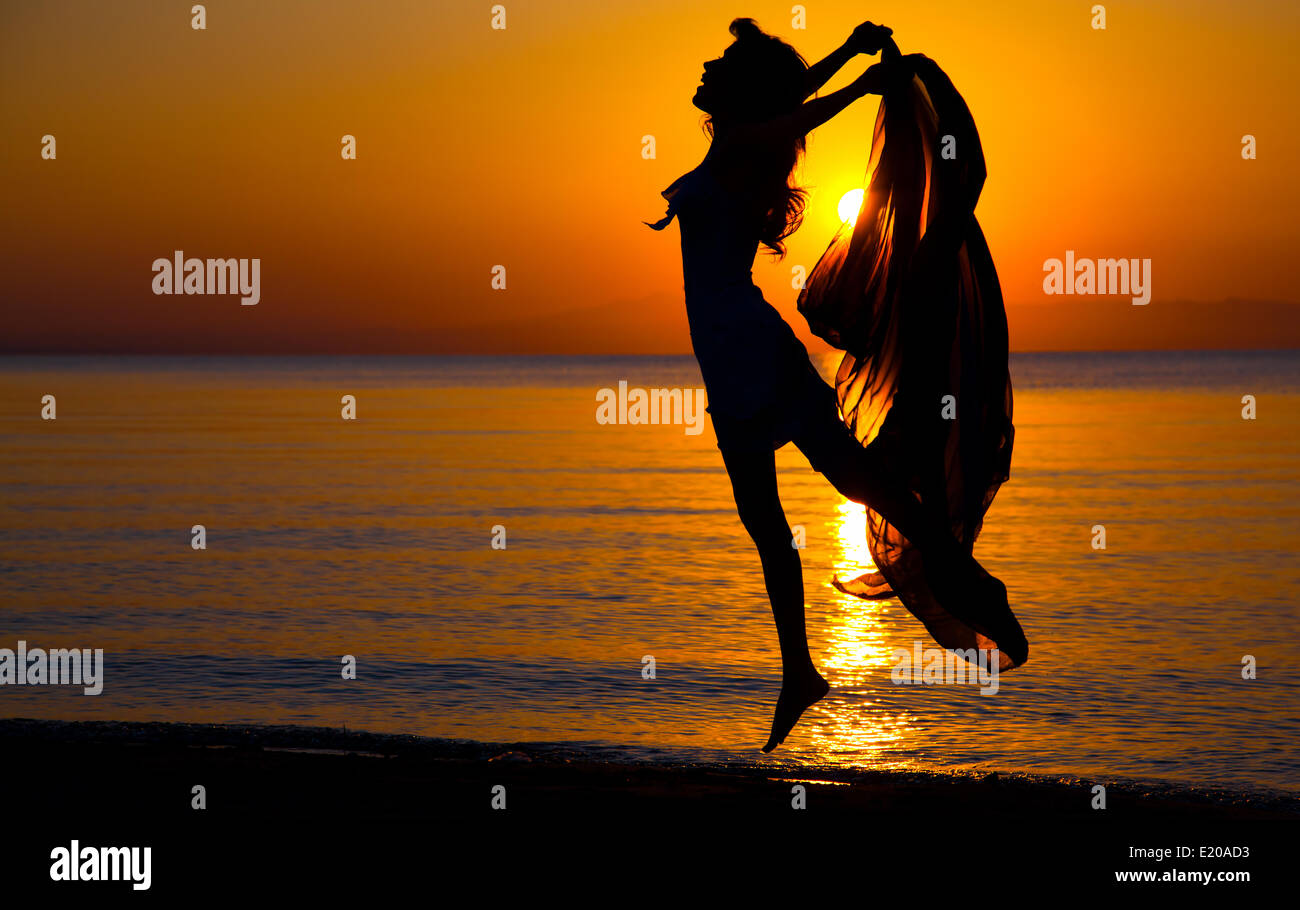 Jumping sunset hi-res stock photography and images - Alamy