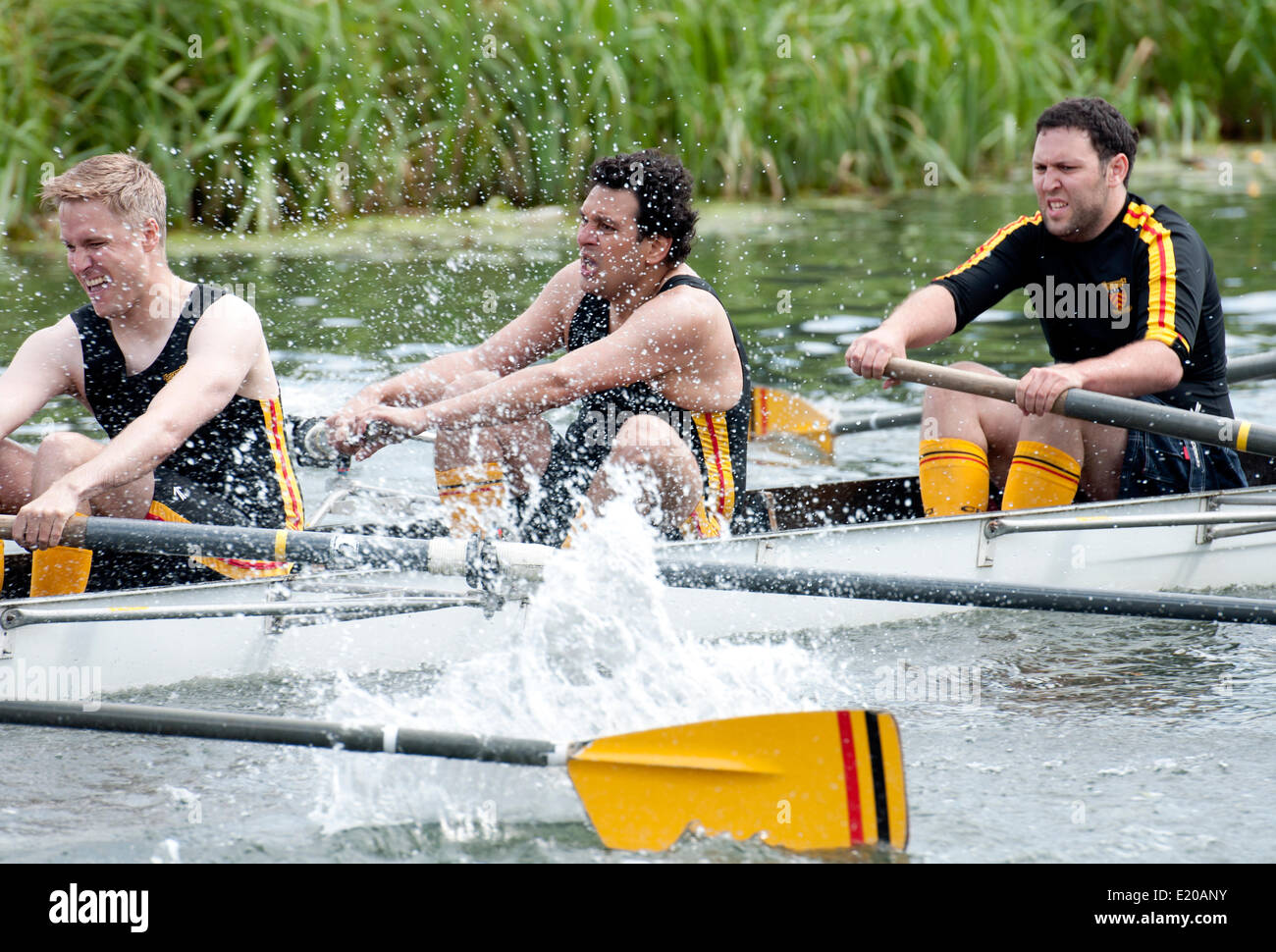 Cambridge, Cambridgeshire, UK. 11th June, 2014. A men`s eight race on ...