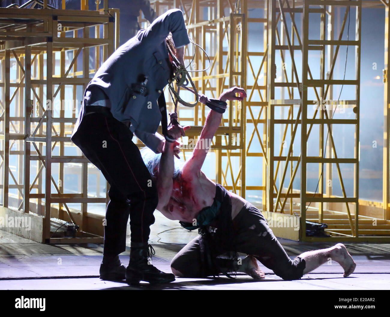 Berlin, Germany. 11th June, 2014. The ensemble rehearses the piece 'Die ...