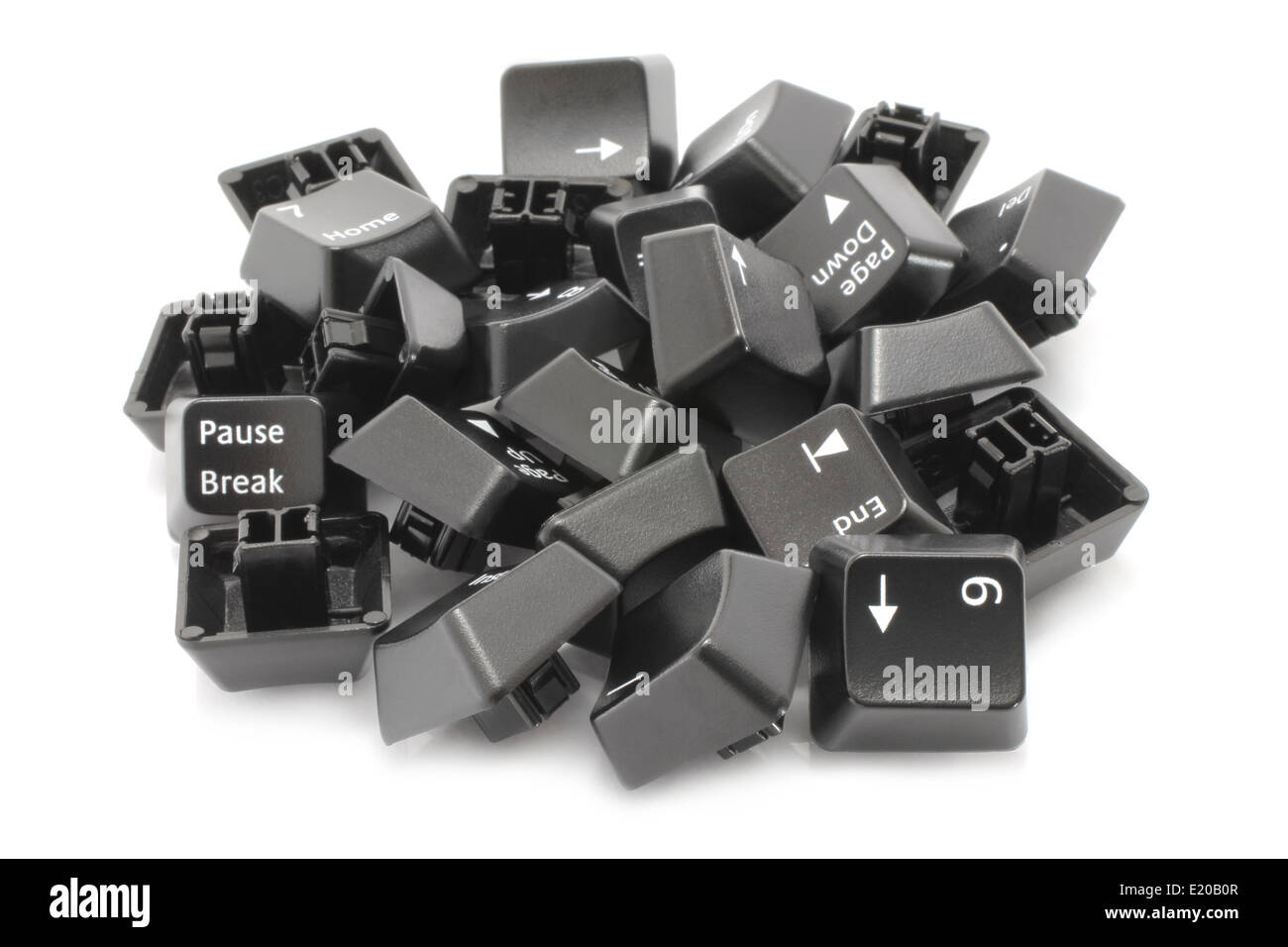 Black keyboard keys on white background Stock Photo - Alamy