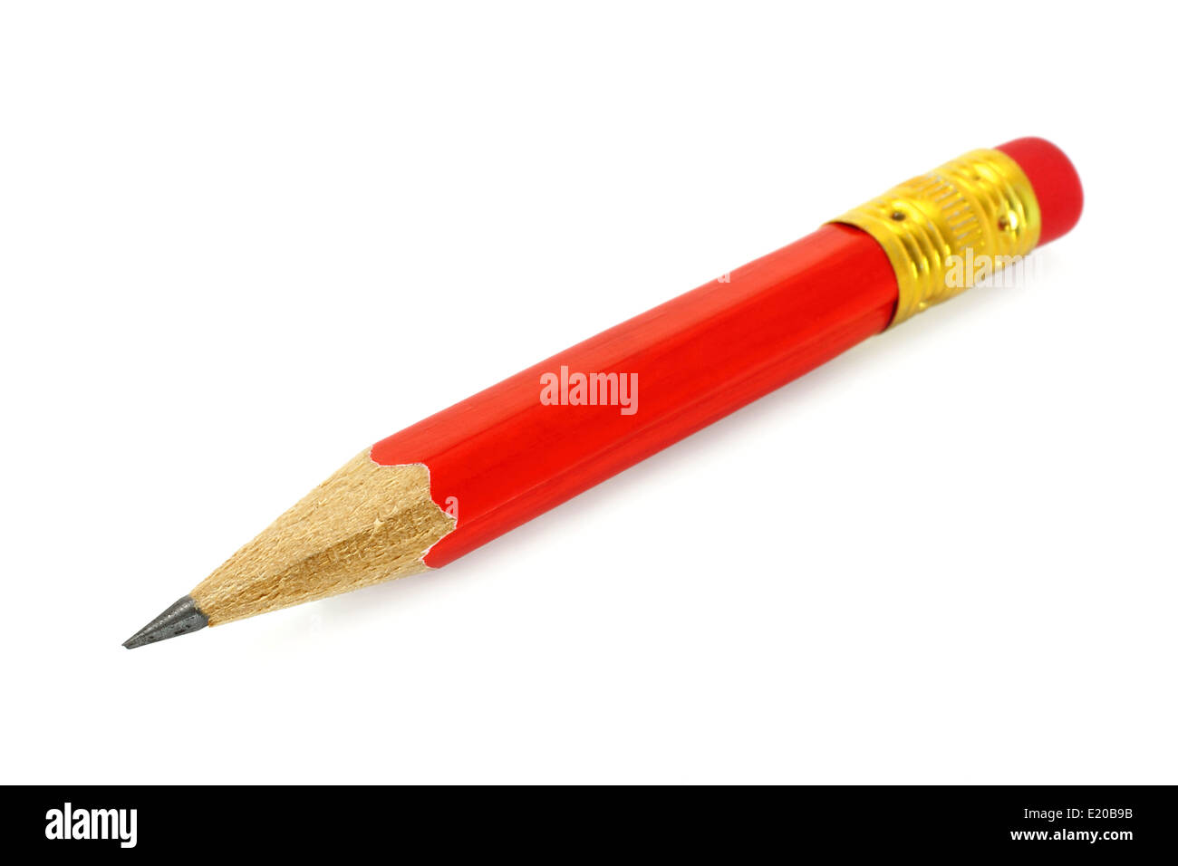Red pencil on white background Stock Photo - Alamy