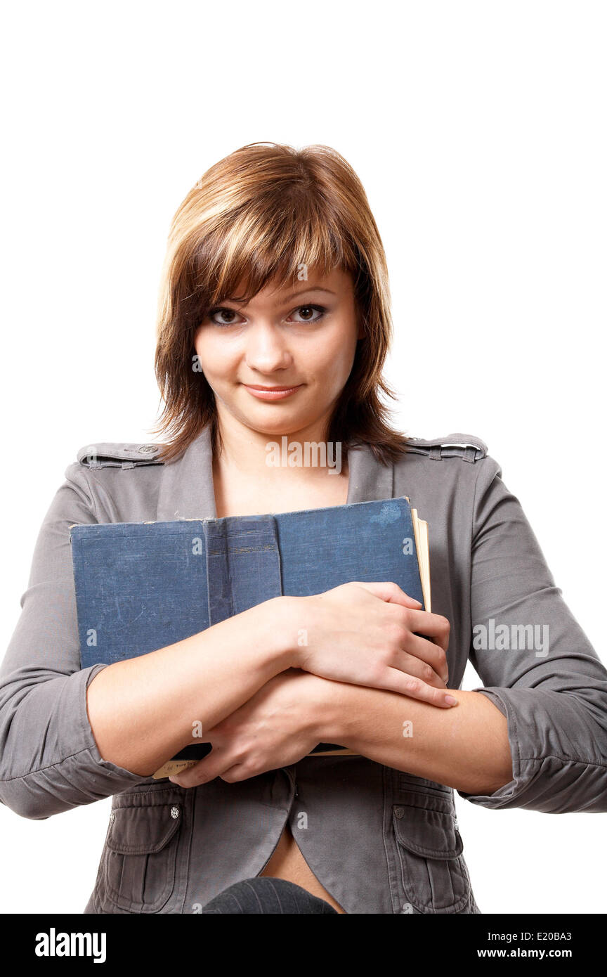 Girl with a book Stock Photo - Alamy