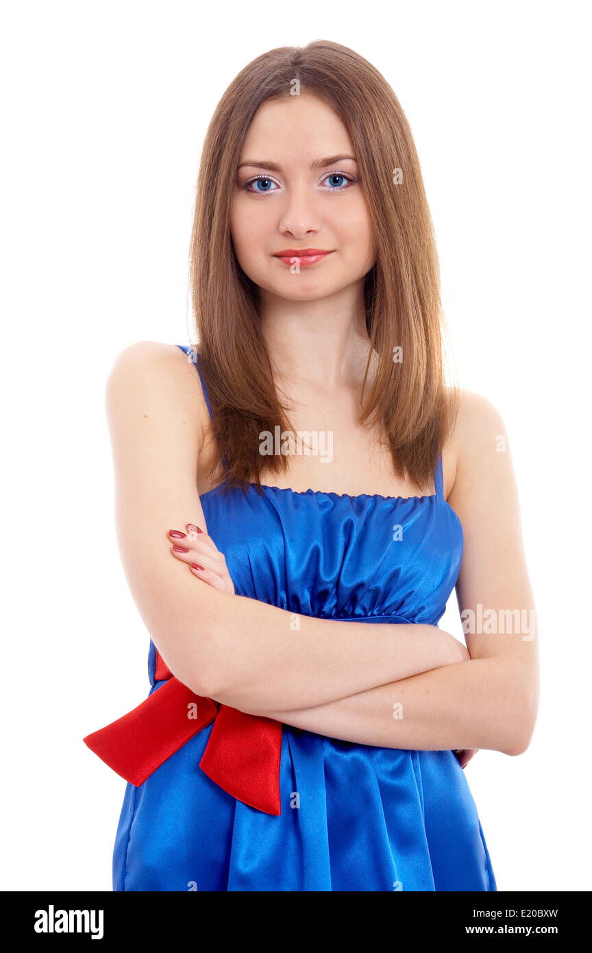 Girl on isolated background Stock Photo - Alamy