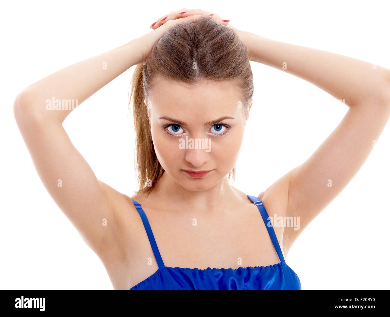 Girl on isolated background Stock Photo - Alamy