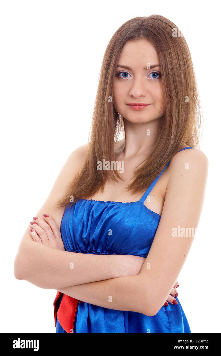 Girl on isolated background Stock Photo - Alamy