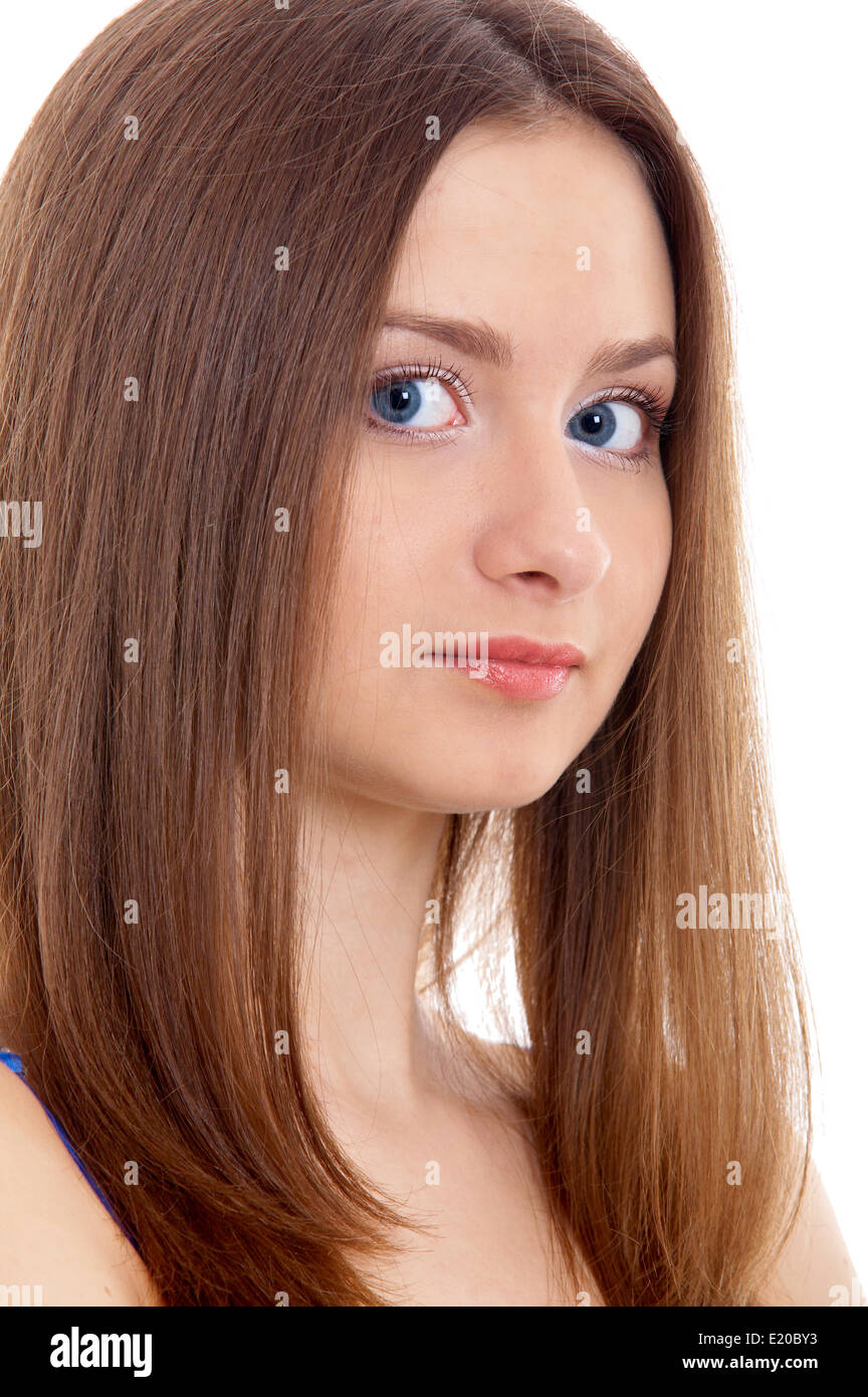 Girl on isolated background Stock Photo - Alamy