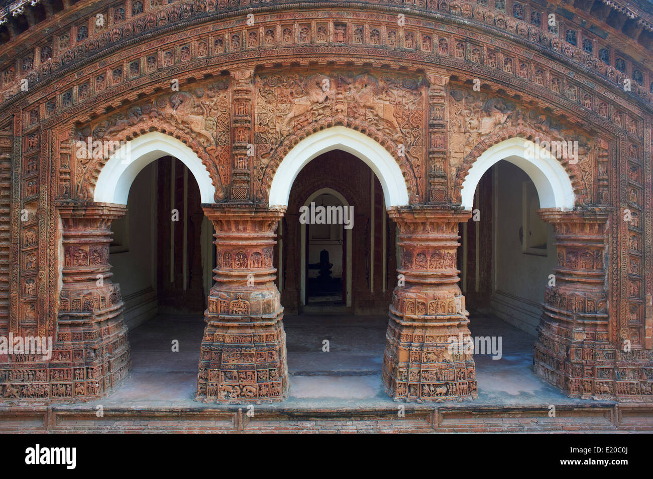 India, West Bengal, Baranagar village, famous for the clay temple Stock ...