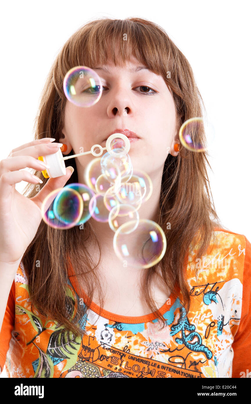 Girl with bubbles Stock Photo - Alamy