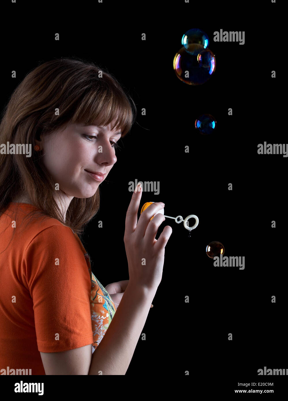 Girl with bubbles Stock Photo - Alamy