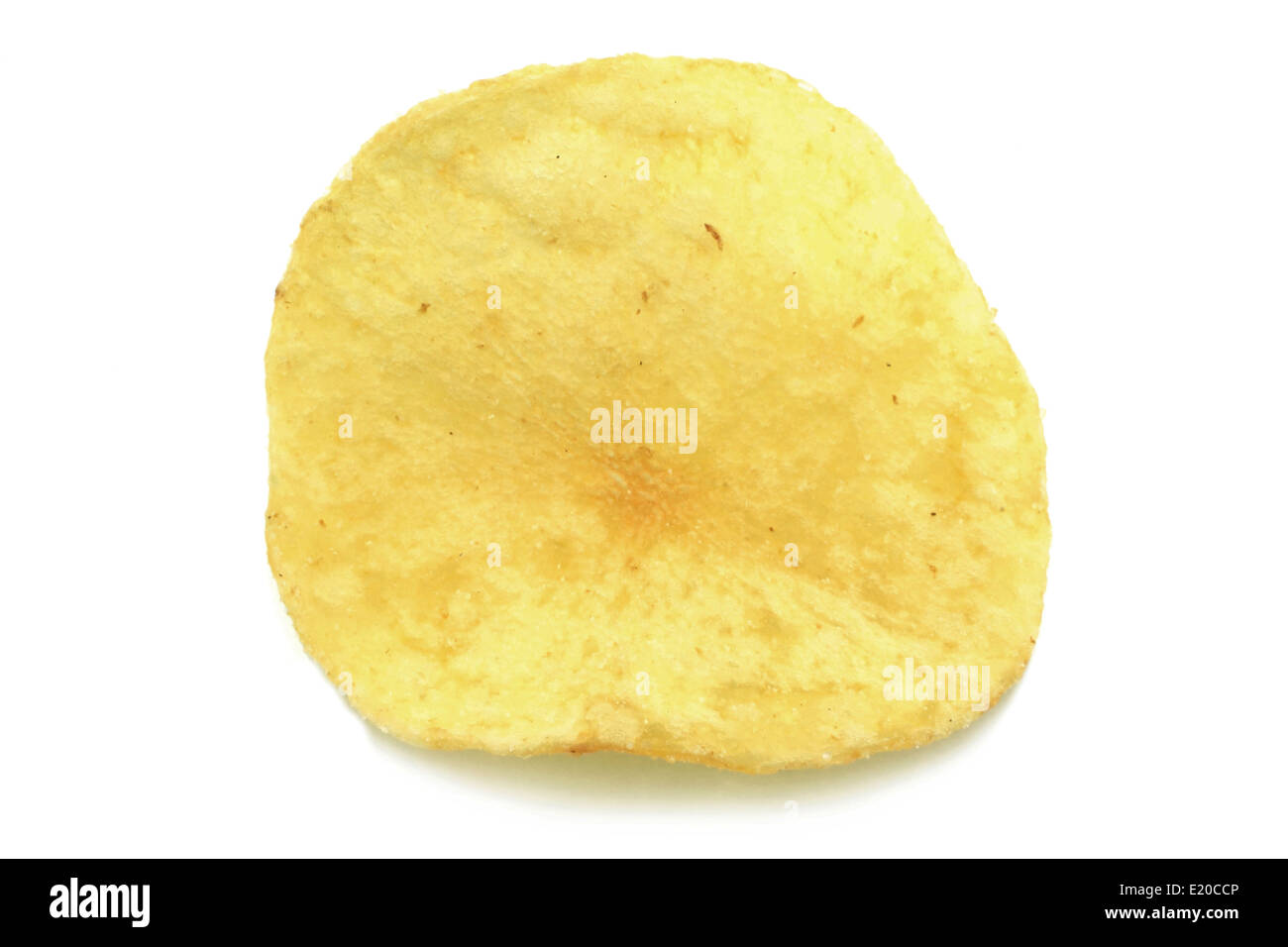 Single potato chip on a white background Stock Photo - Alamy