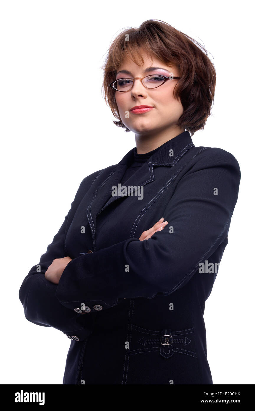 serious model in glasses Stock Photo - Alamy