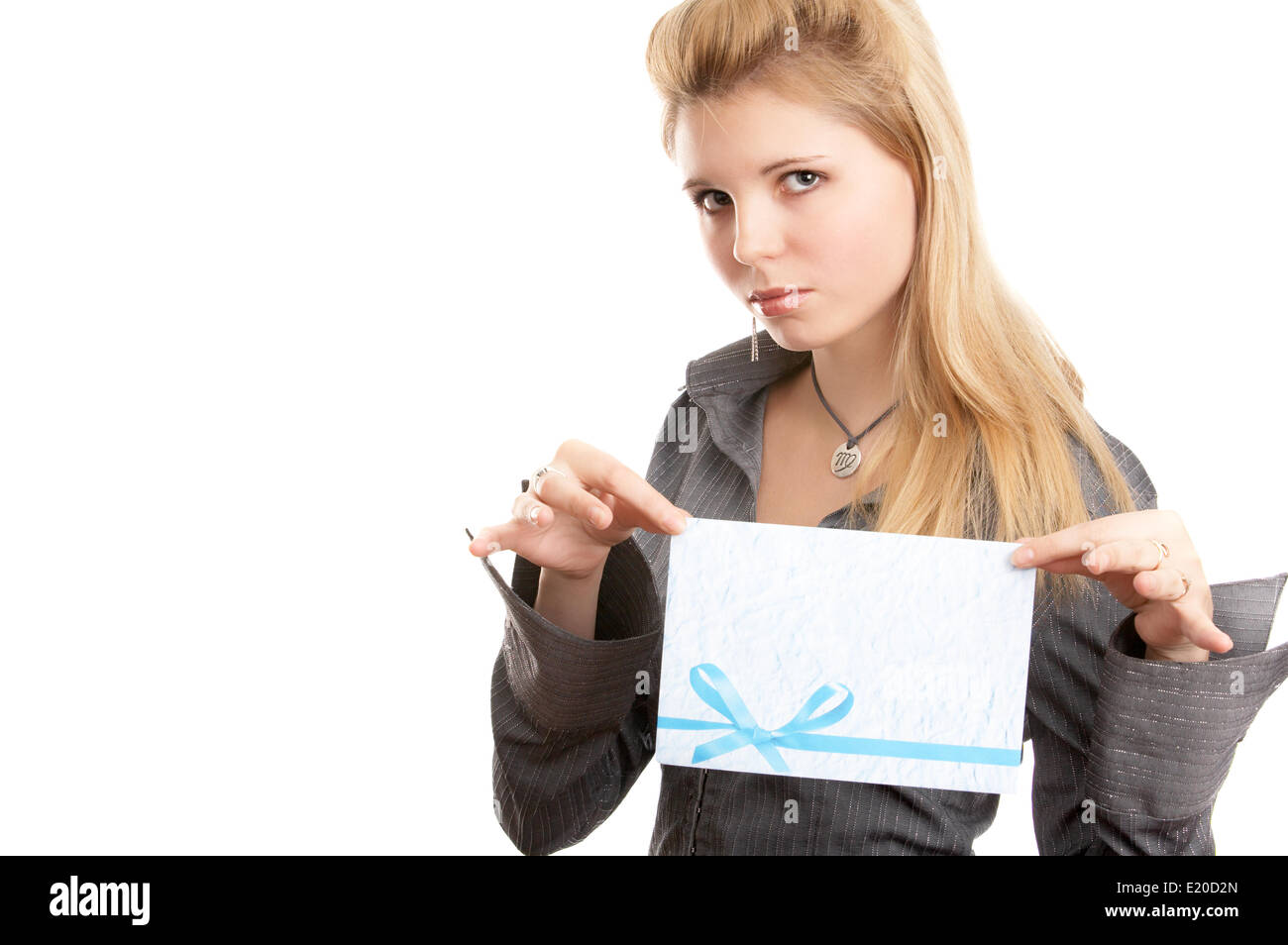 Girl with envelope Stock Photo - Alamy