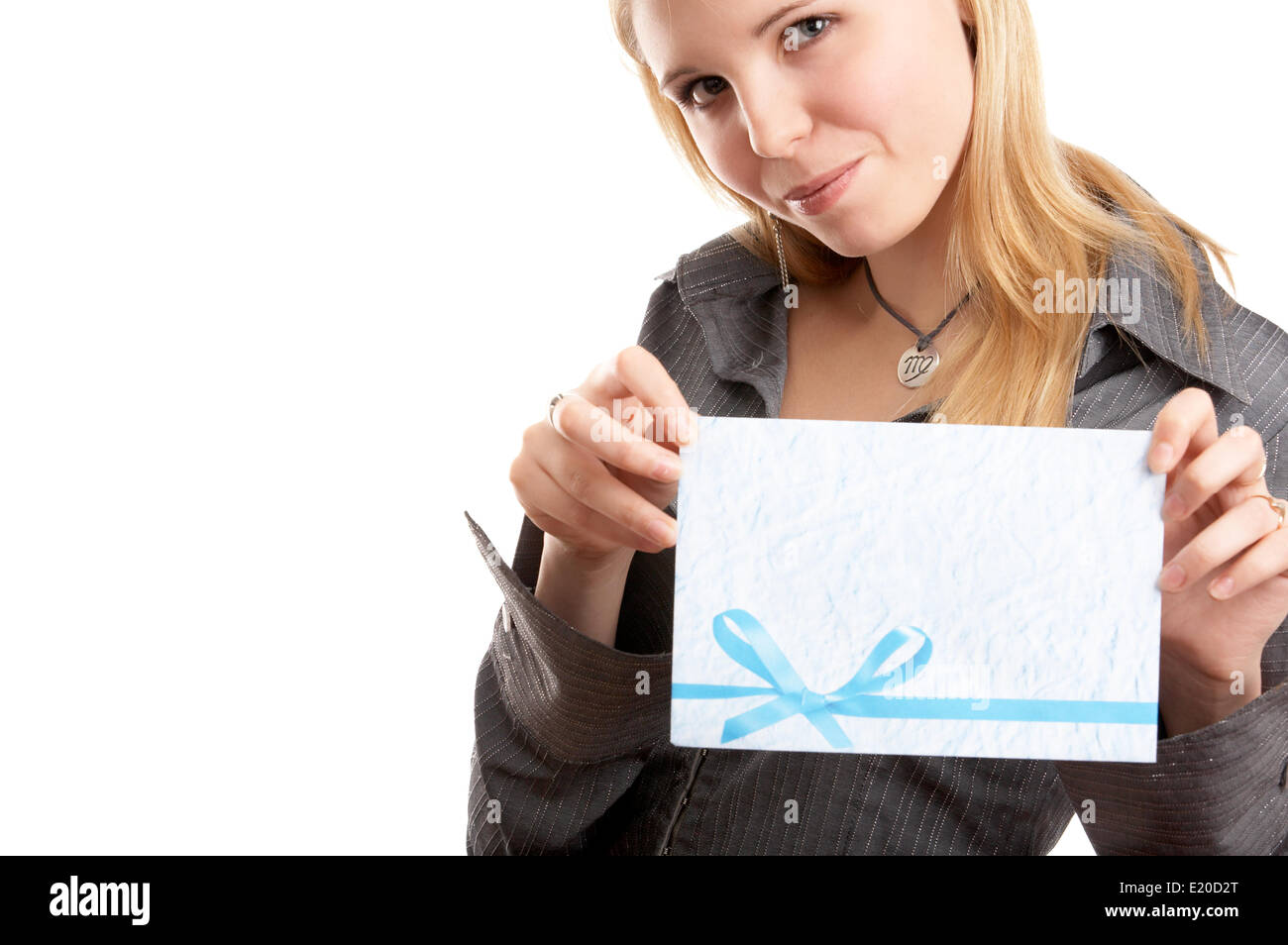Girl with envelope Stock Photo - Alamy