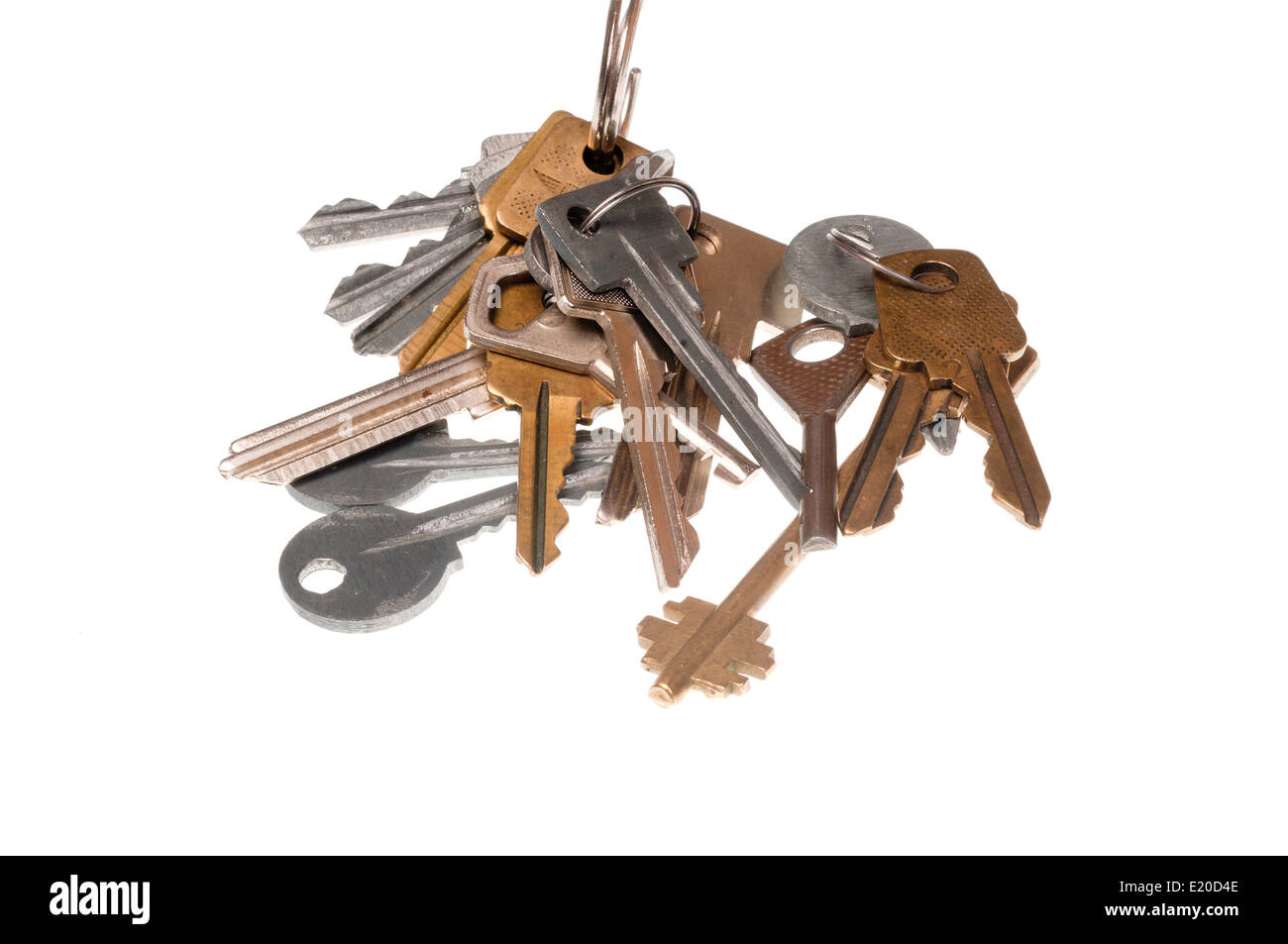 House keys bunch isolated Stock Photo - Alamy