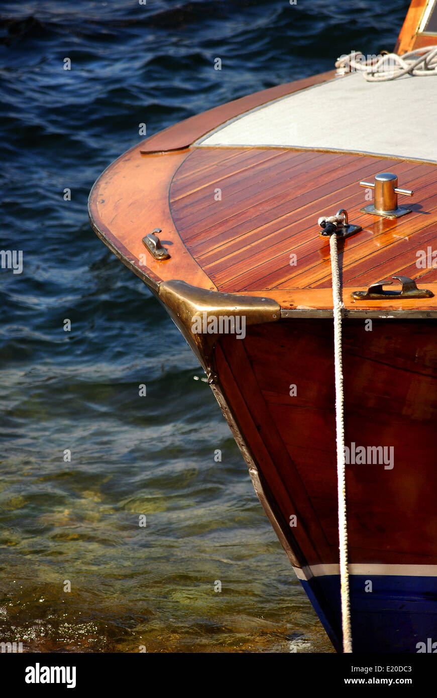 Classic motor boat bow Stock Photo - Alamy