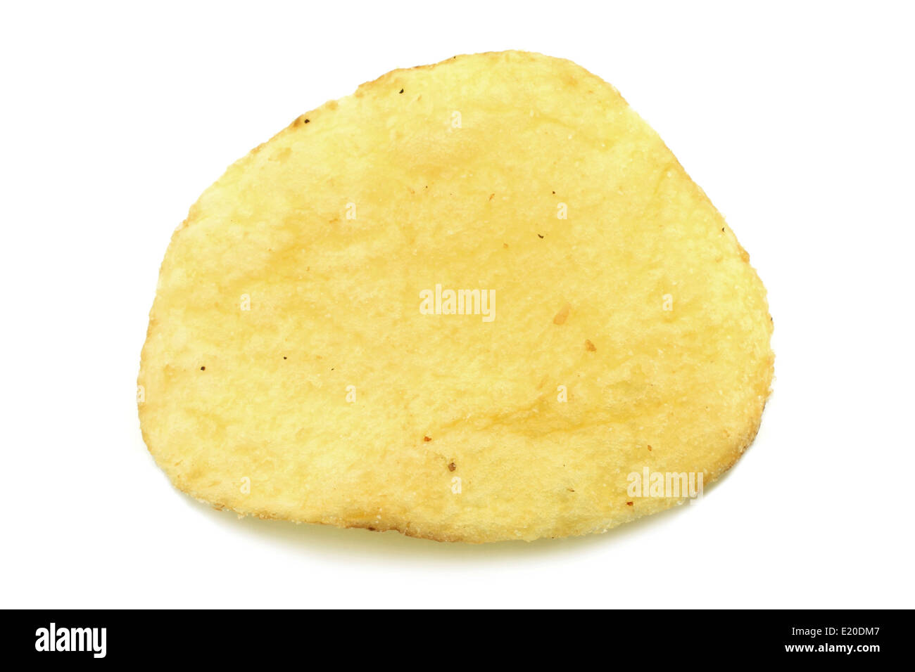 Single potato chip close-up on a white background Stock Photo - Alamy