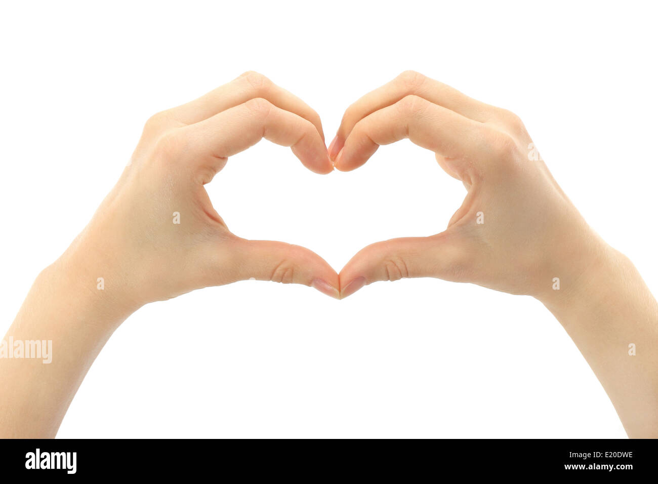 Human hand heart on white background Stock Photo - Alamy