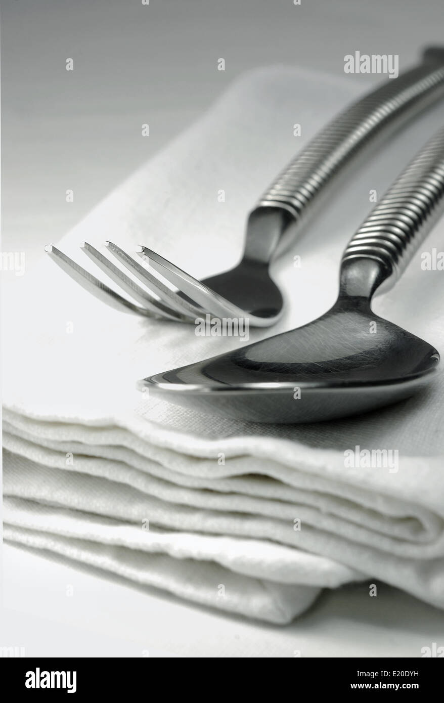 Spoon and fork Stock Photo - Alamy