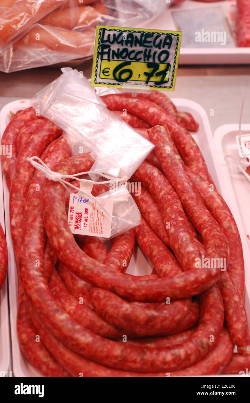 Luganega Finocchio sausages Stock Photo - Alamy