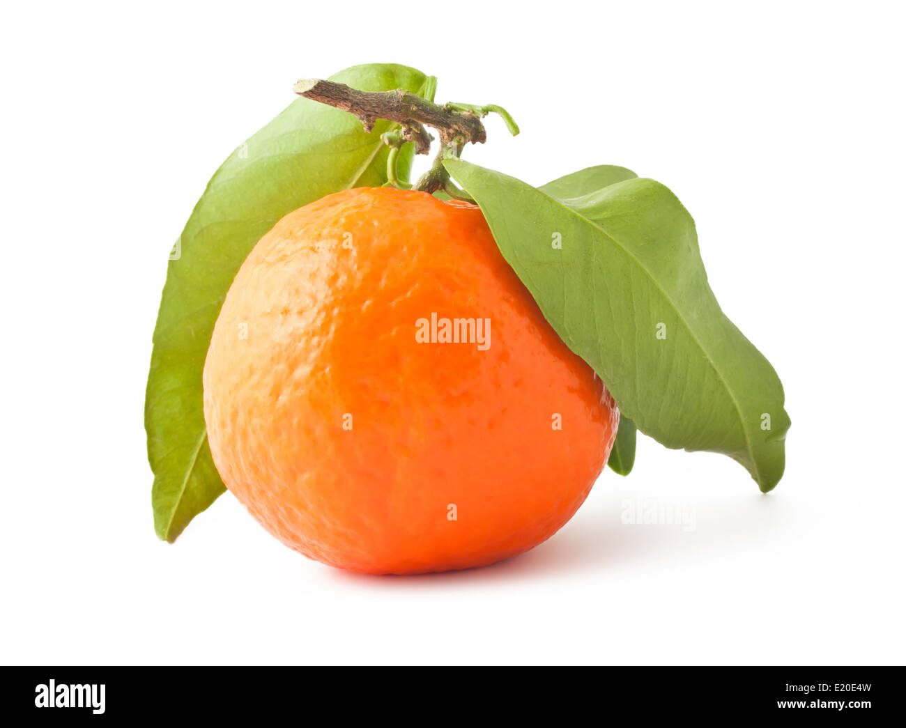 Mandarin with leaves Stock Photo - Alamy