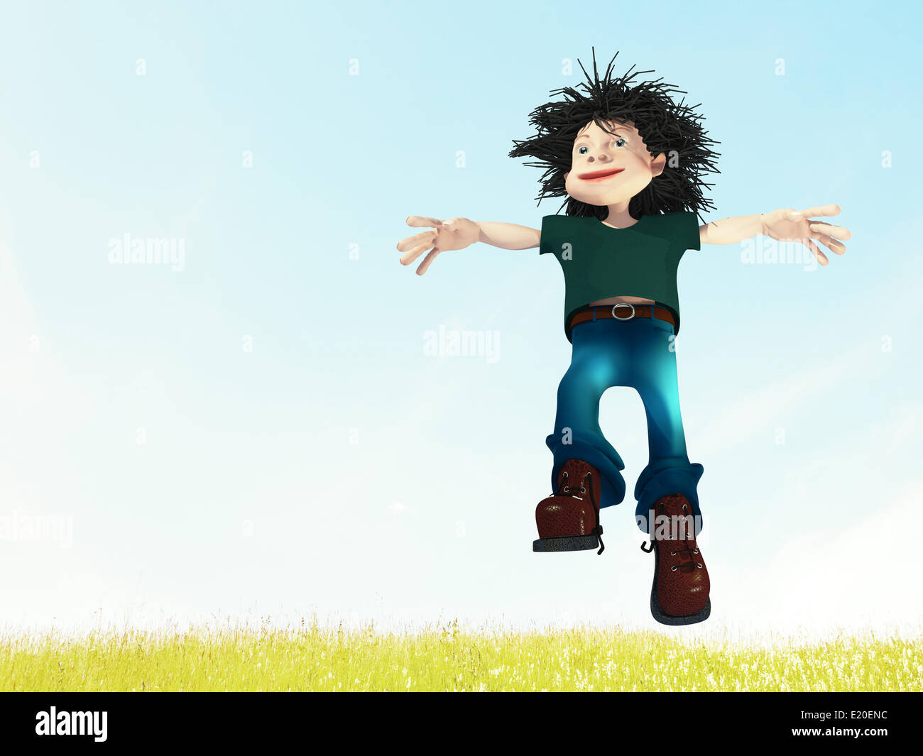 Cartoon character jumping Stock Photo - Alamy