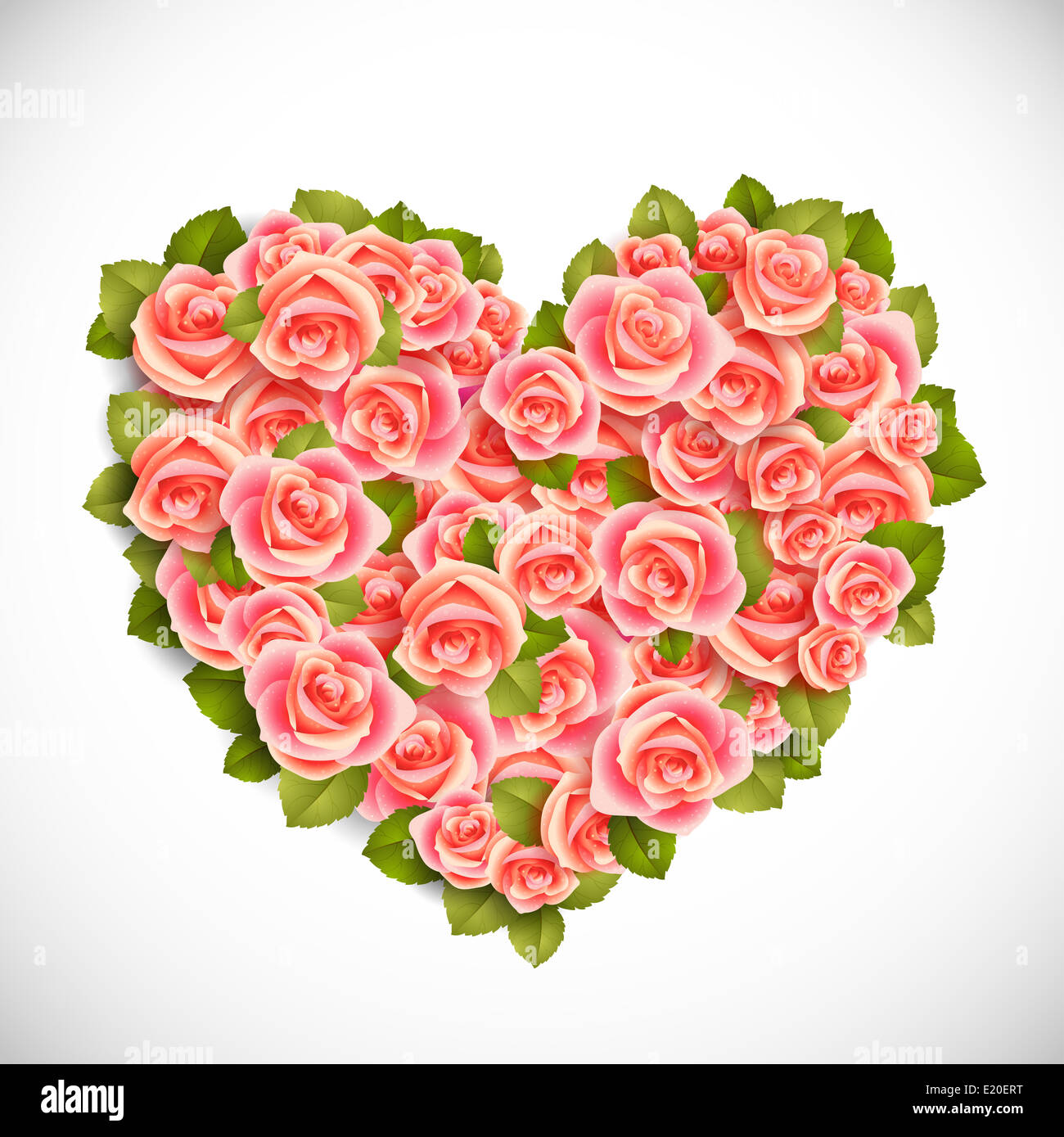 heart of pink roses Stock Photo - Alamy