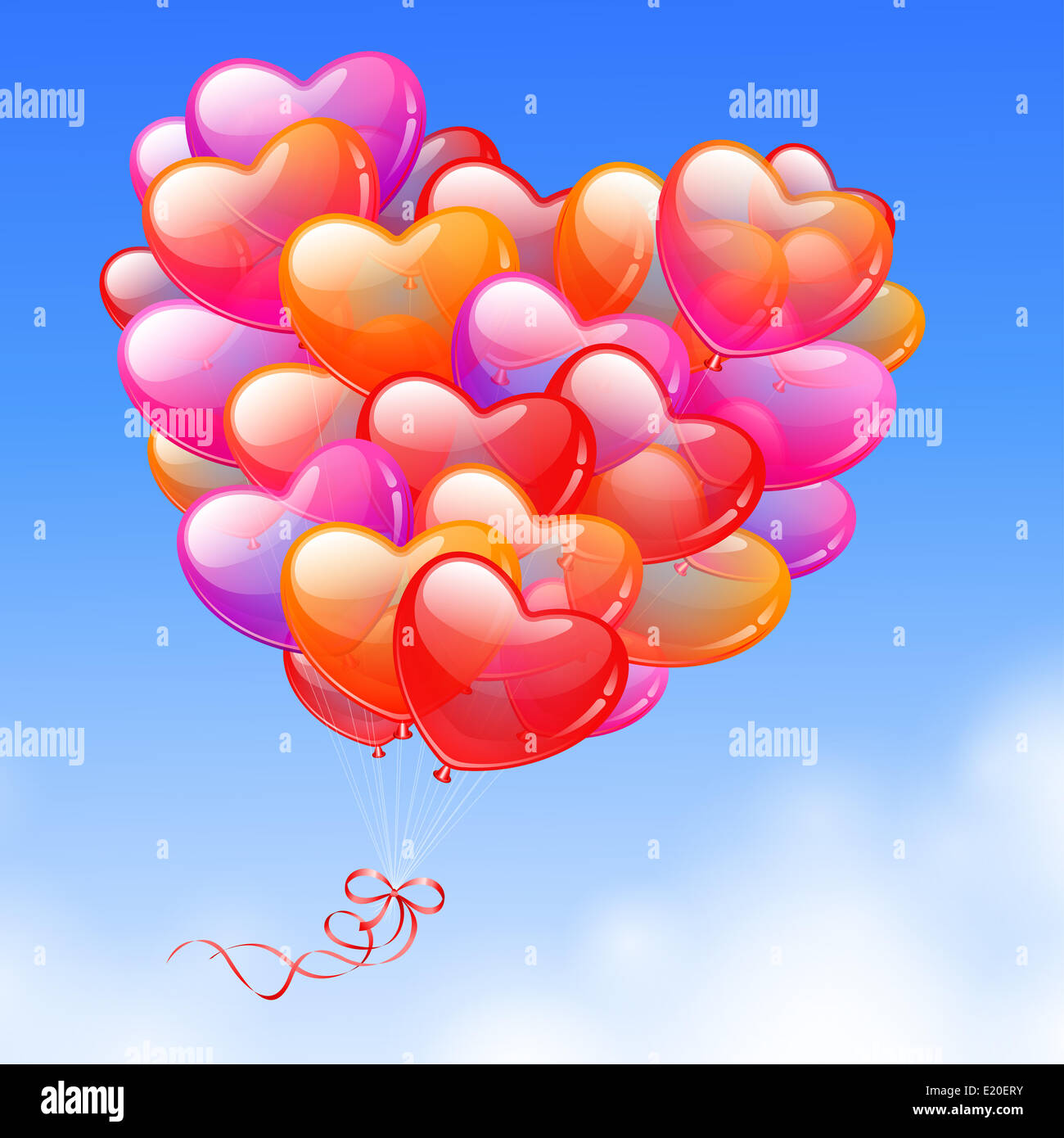 Colorful Heart Shaped Balloons Stock Photo - Alamy