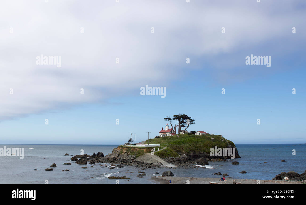 Historic Battery Point lighthouse situated near Crescent City, northern ...