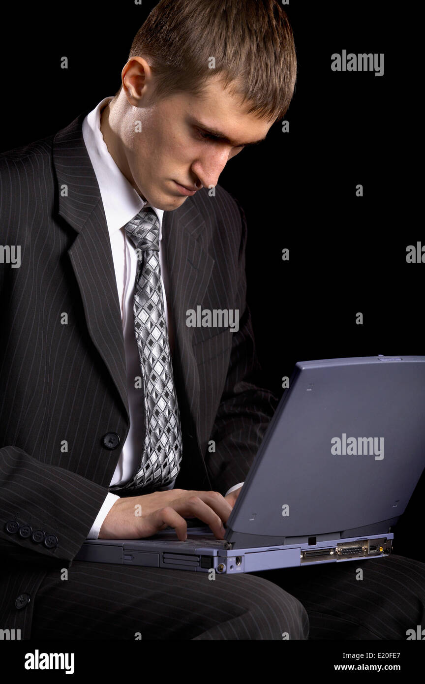 man with notebook Stock Photo - Alamy