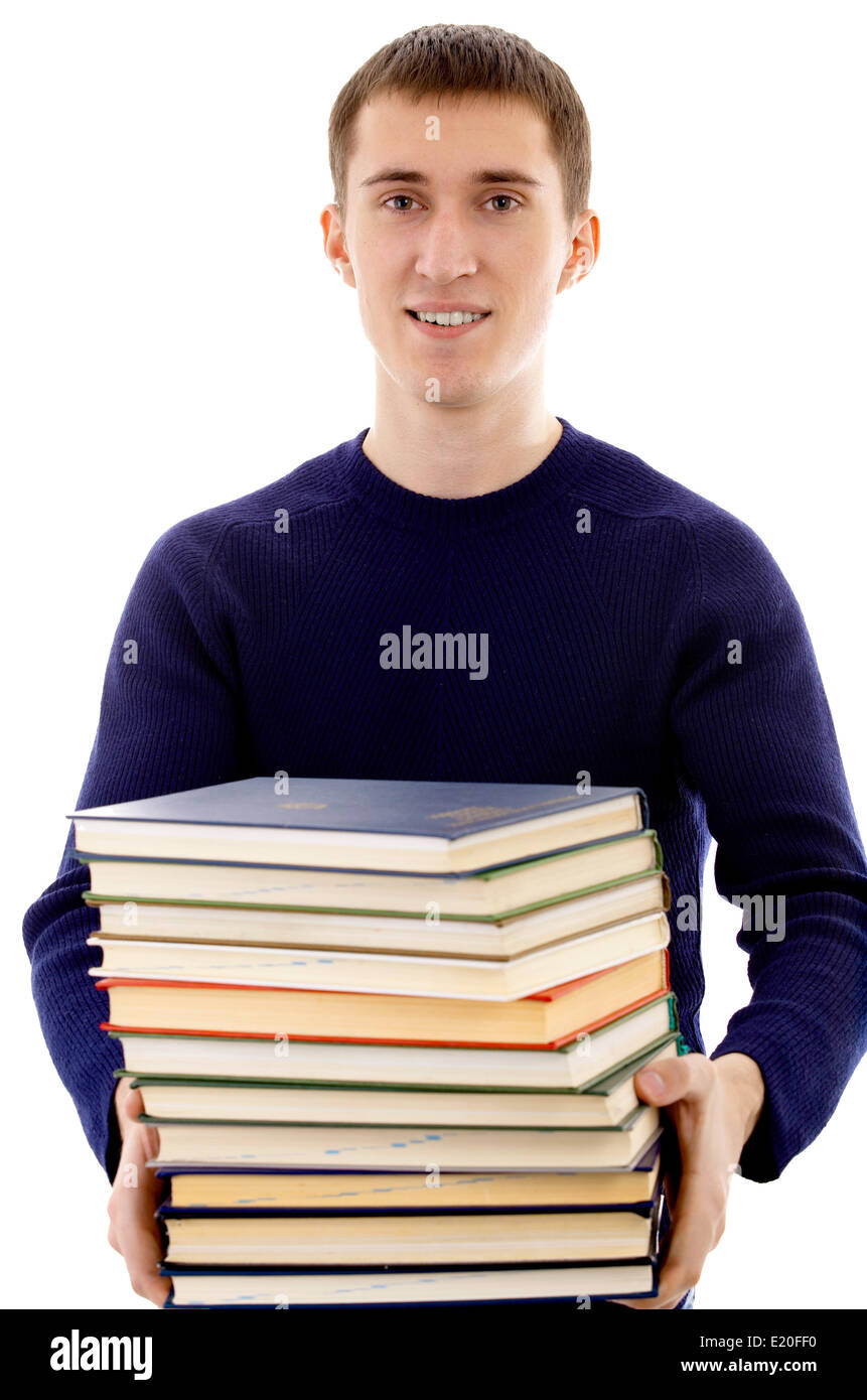 Man with books Stock Photo - Alamy
