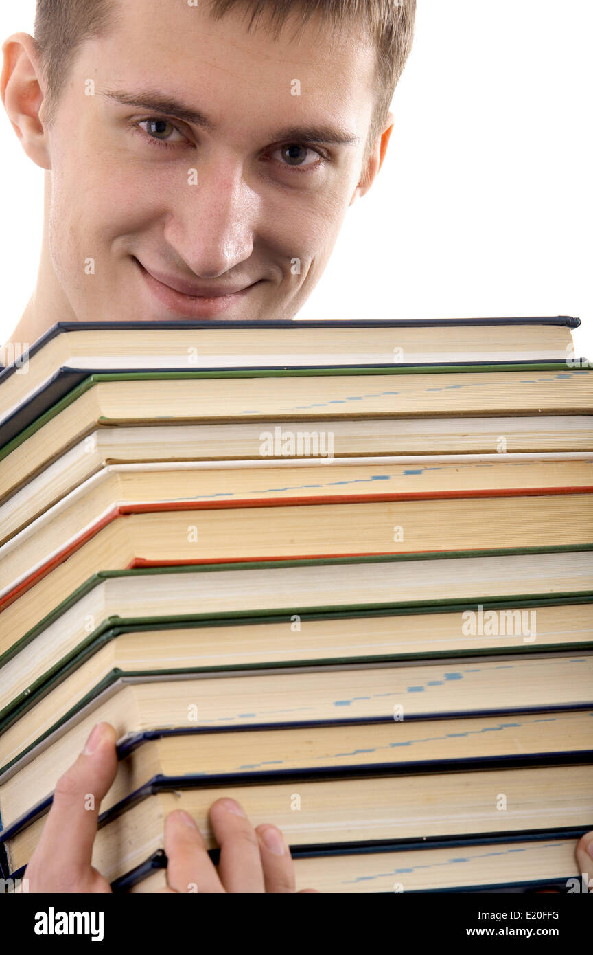 Man with books Stock Photo - Alamy