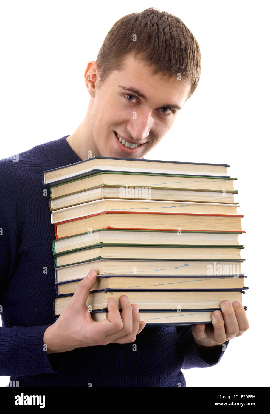 Man with books Stock Photo - Alamy