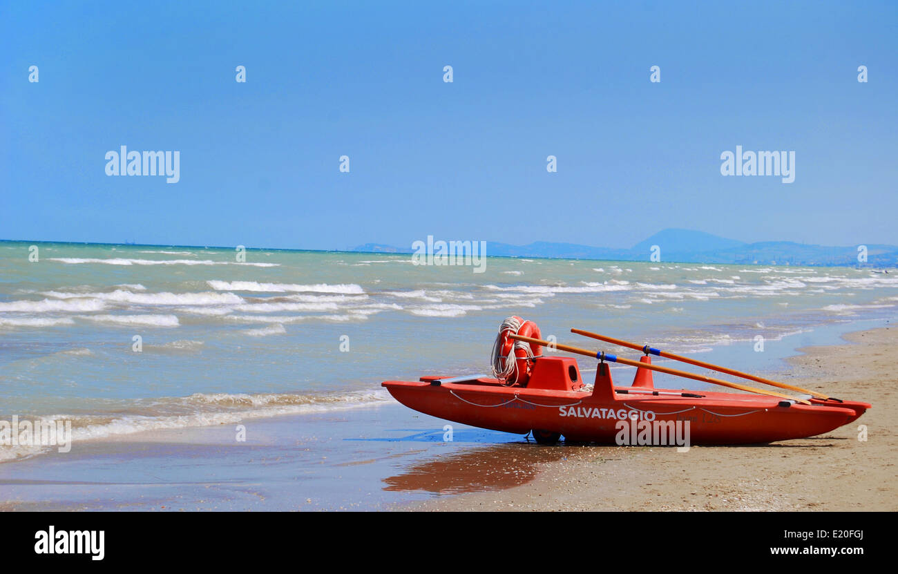 Italian lifeguard boat Stock Photo - Alamy